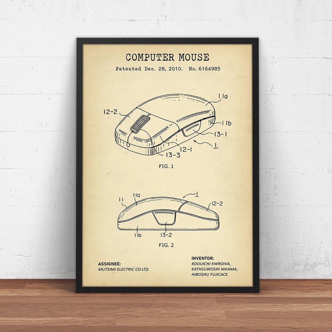 Mouse Patent Print, Computer Mouse Blueprint Art, Tech Poster Print ...