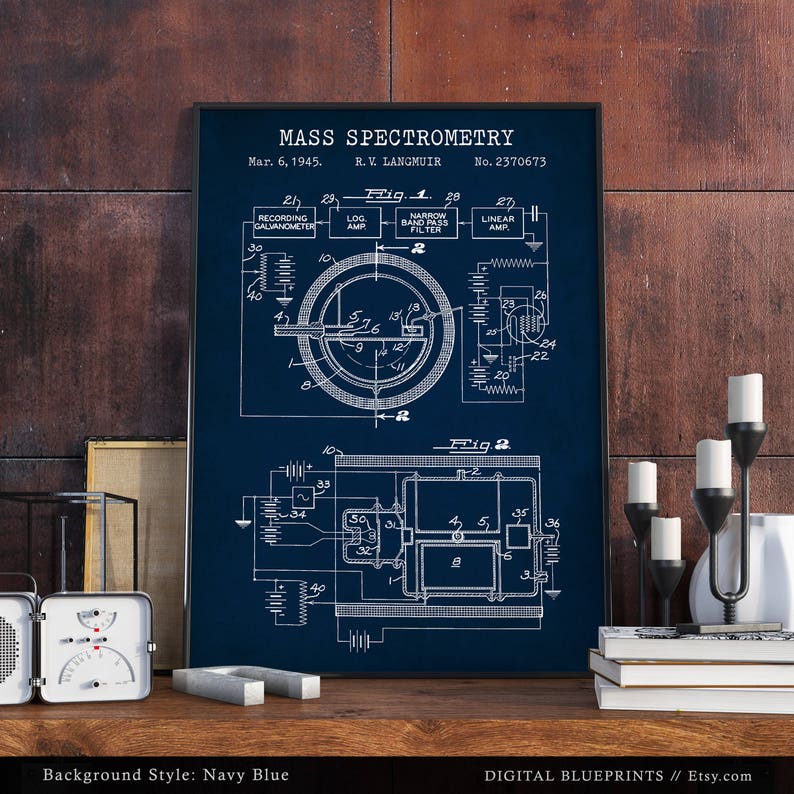 Mass Spectrometry 1945 Patent Print, Chemist Physicist Scientist Gifts ...