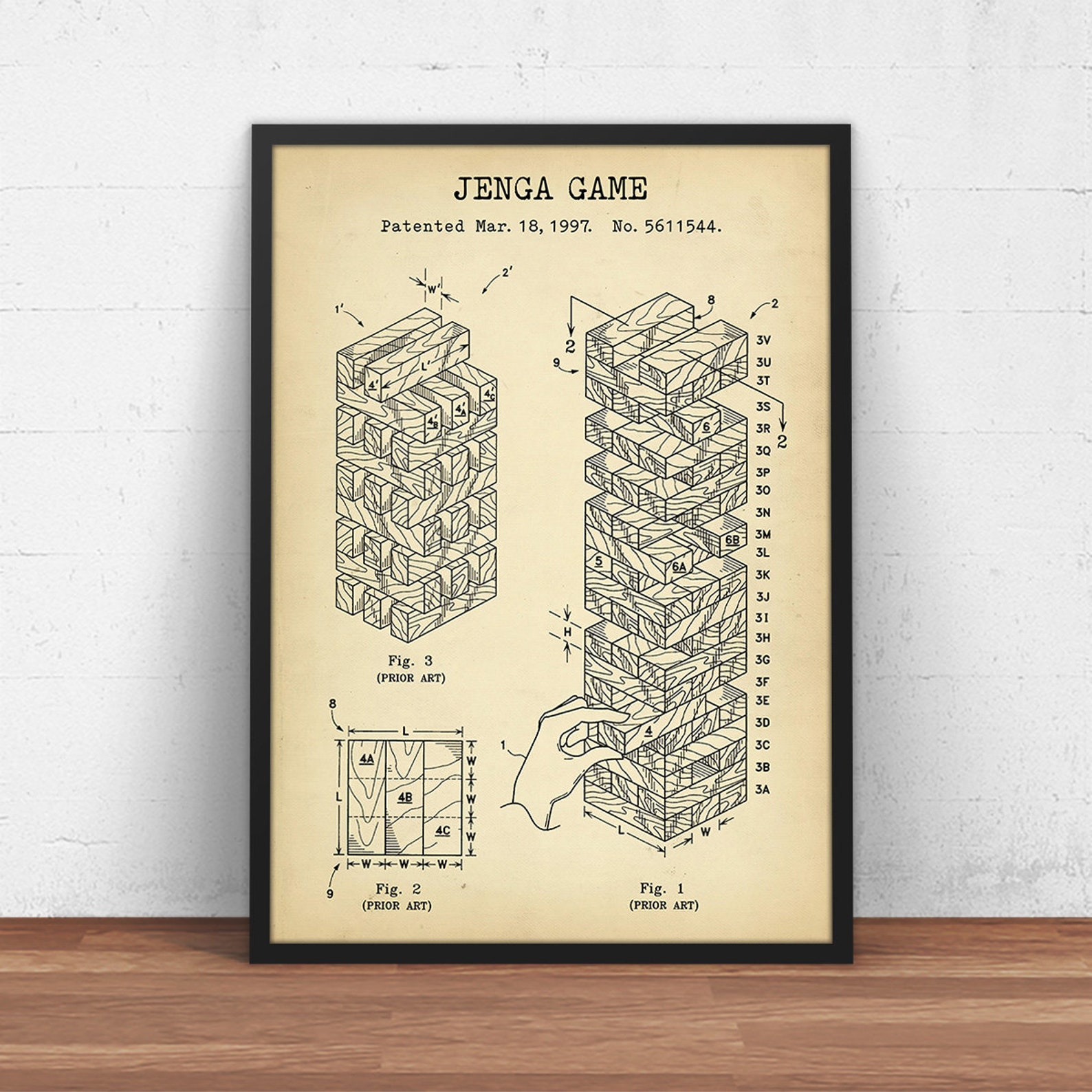 Jenga Patent Print Vintage Toy Wall Art Tower Construction | Etsy
