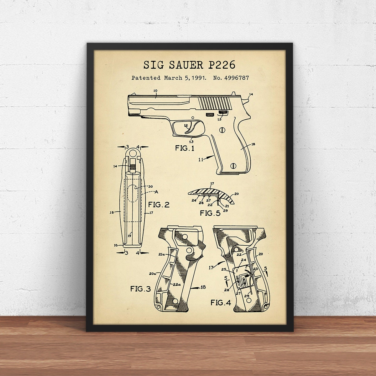 Sig Sauer P226 Patent Print Gun Blueprint Police Gifts P226 - Etsy Canada