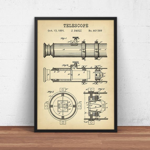 Telescope 1891 Patent Print Space Observatory Telescope | Etsy