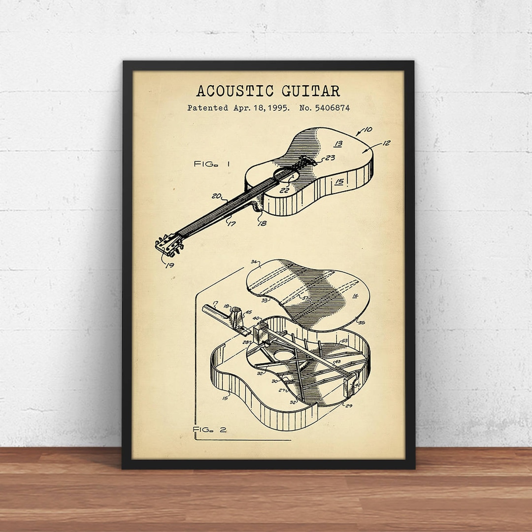 Acoustic Guitar Patent Prints, Musician Gifts, Martin Guitar Poster ...