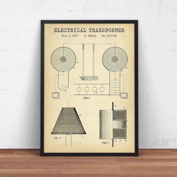 Electrical Transformer Patent Print Digital Download | Etsy