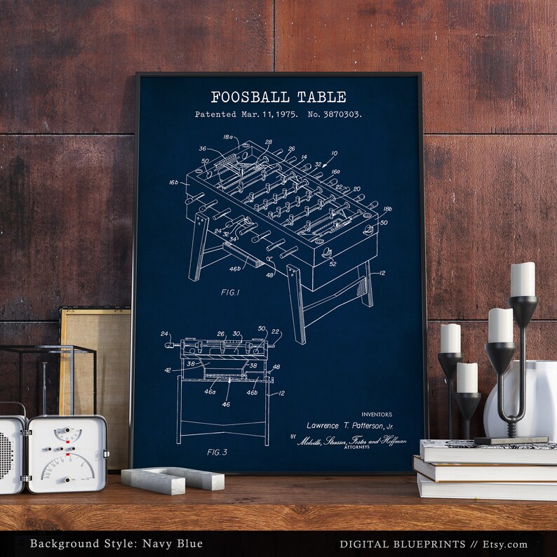 Foosball Table Poster Print Patent Print Foosball Prints - Etsy UK
