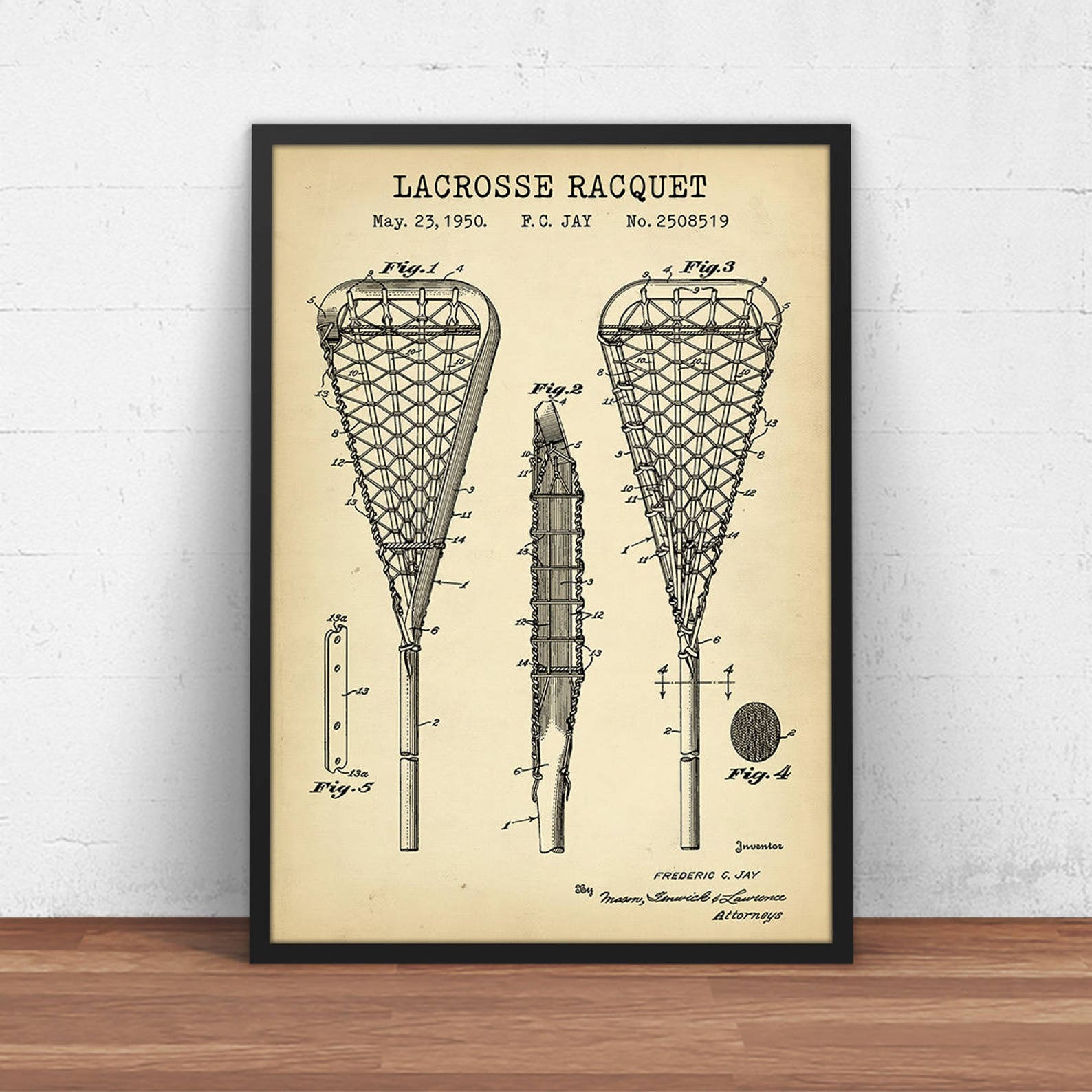 Lacrosse Racquet Patent Print, Lacrosse Blueprint Art, Lacrosse Poster ...