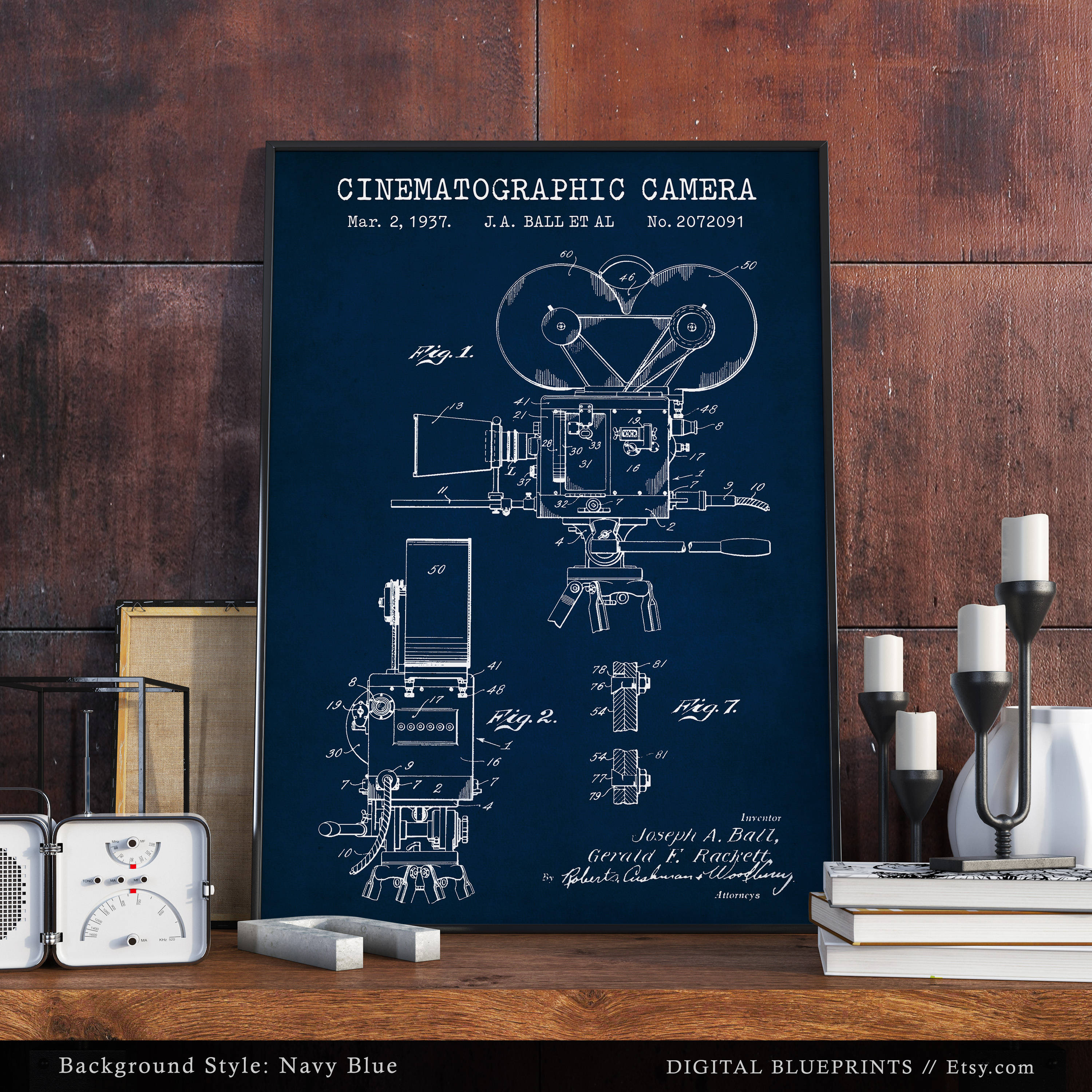 Movie Camera Patent Print 1937 Cinematography Camera | Etsy