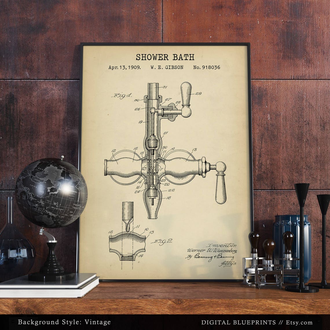 Bathroom Poster Shower Bath Patent Poster Bathroom Wall Art - Etsy