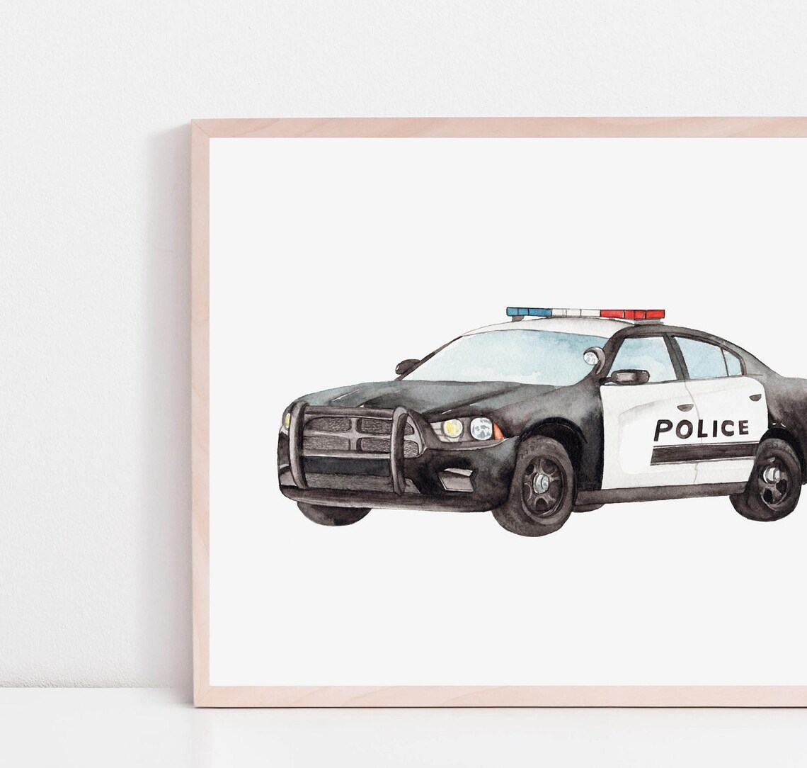 Police Car Painting, Emergency Vehicle Art, Police Car Art, Emergency ...