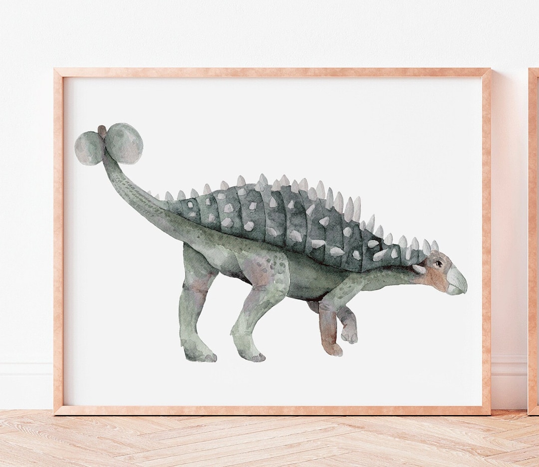 Ankylosaurus Print: Watercolor Dinosaur Wall Art - Etsy