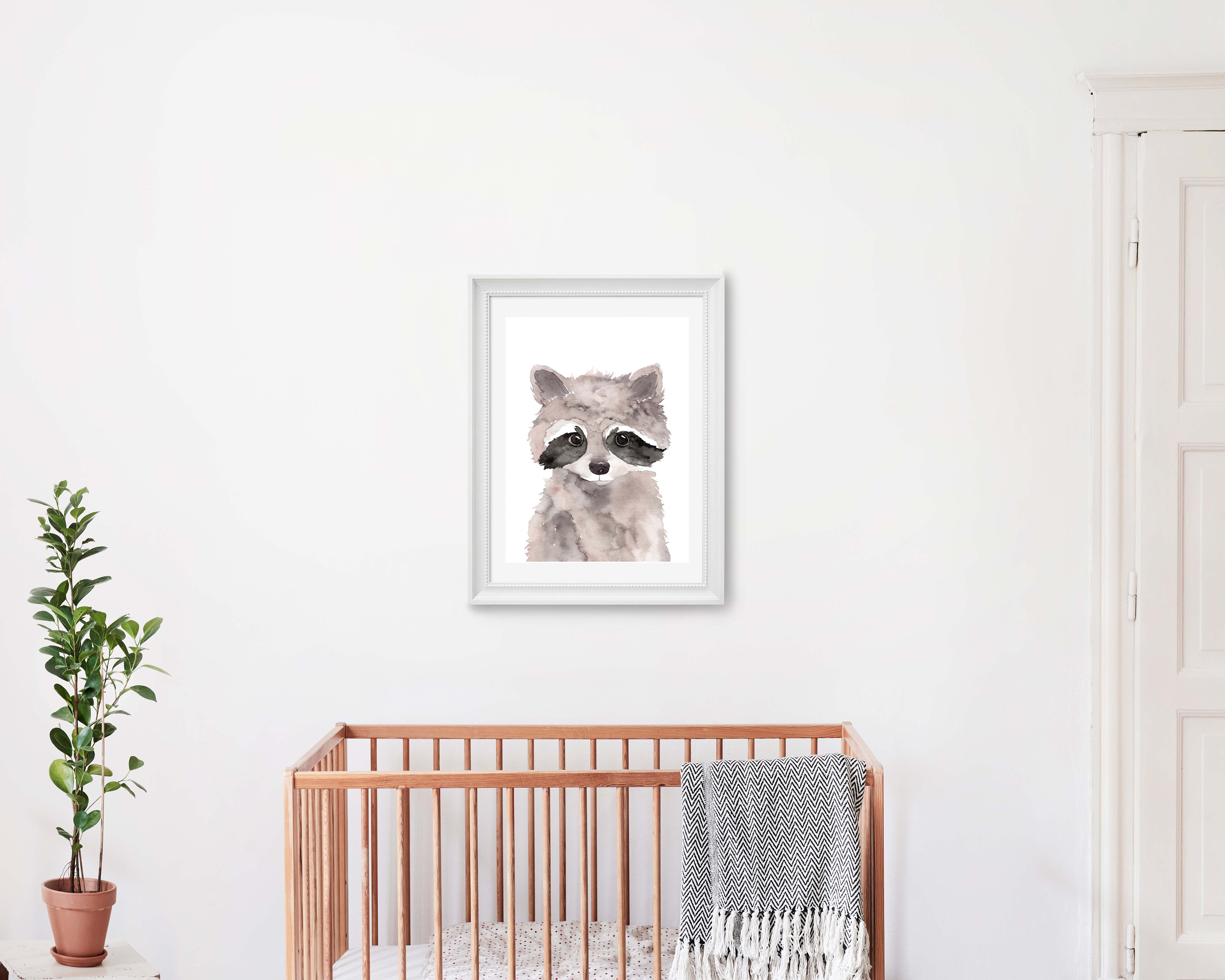 Watercolor Racoon Print Woodland Animal Nursery Prints / Kids - Etsy Canada