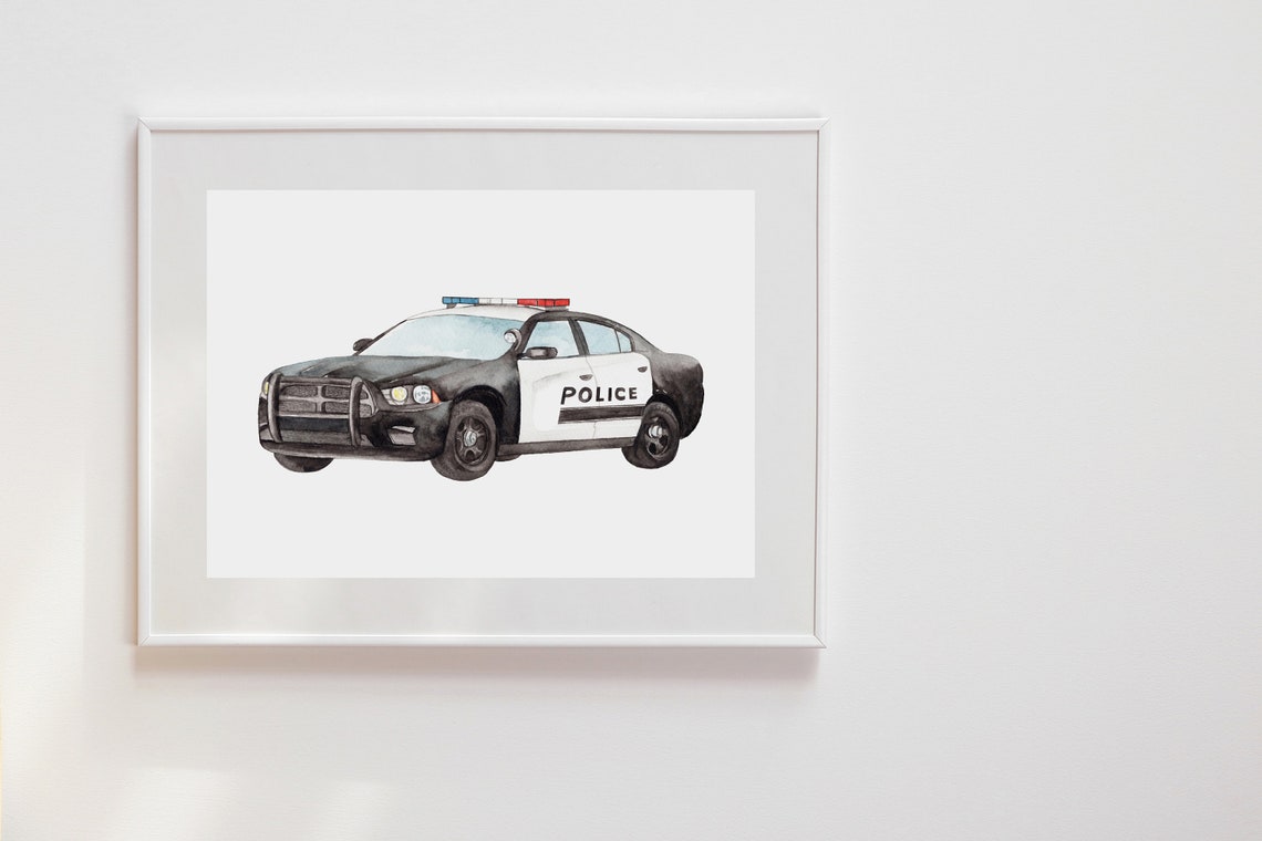 Police Car Painting, Emergency Vehicle Art, Police Car Art, Emergency ...