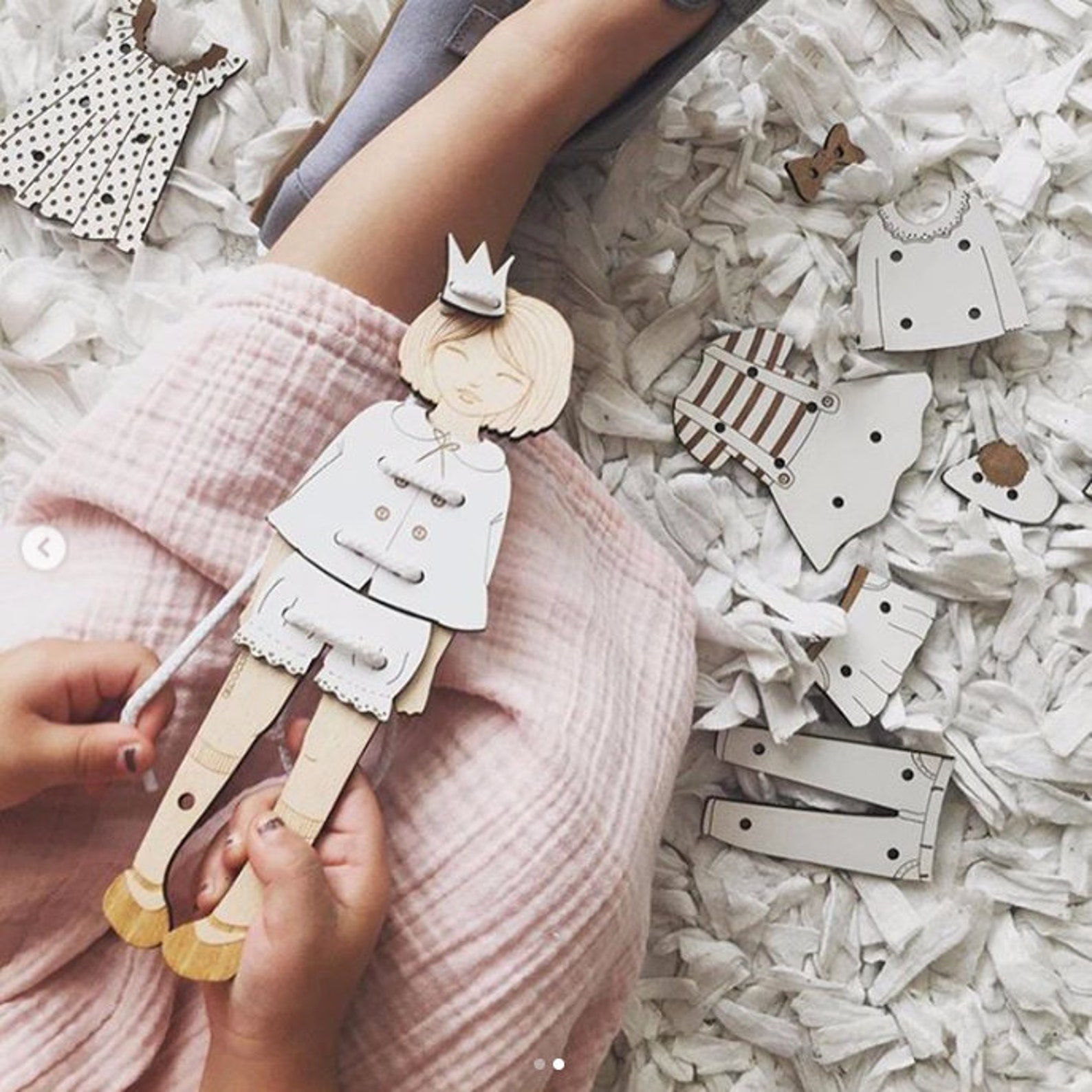 Wooden Educational Lacing Toy Doll Lacing Game to Dress Fine - Etsy