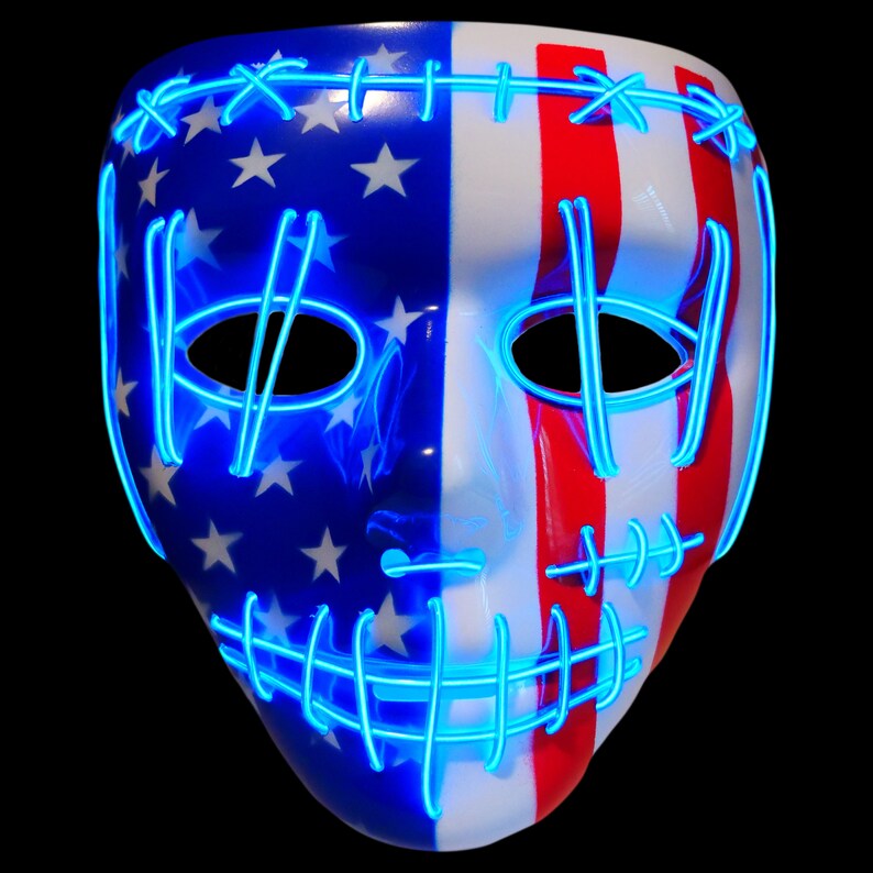 Light Up Masks American Flag Purge Stitched LED Lighted | Etsy
