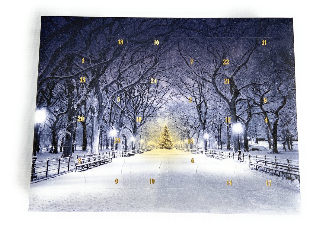 Crystal Gemstone 24 Door Advent Calendar. Snow in the Park Design Box ...