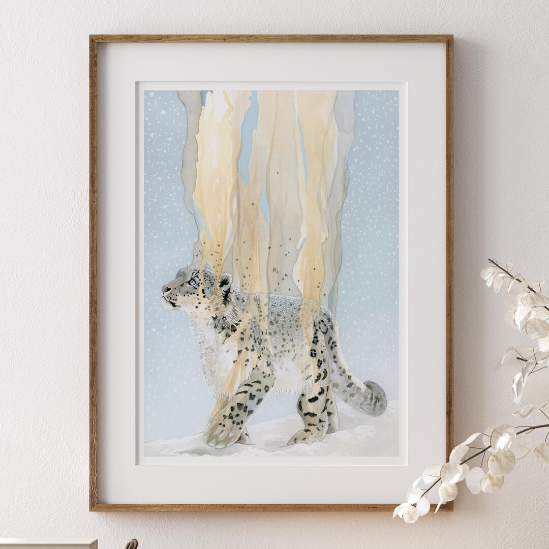 Snow Leopard Art Print. Superb Illustration Made by an Artist for an ...