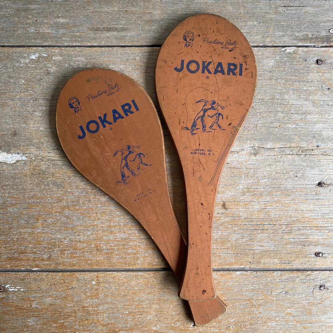 Pair of Jokari Pauline Betz Model Wooden Paddles - Etsy