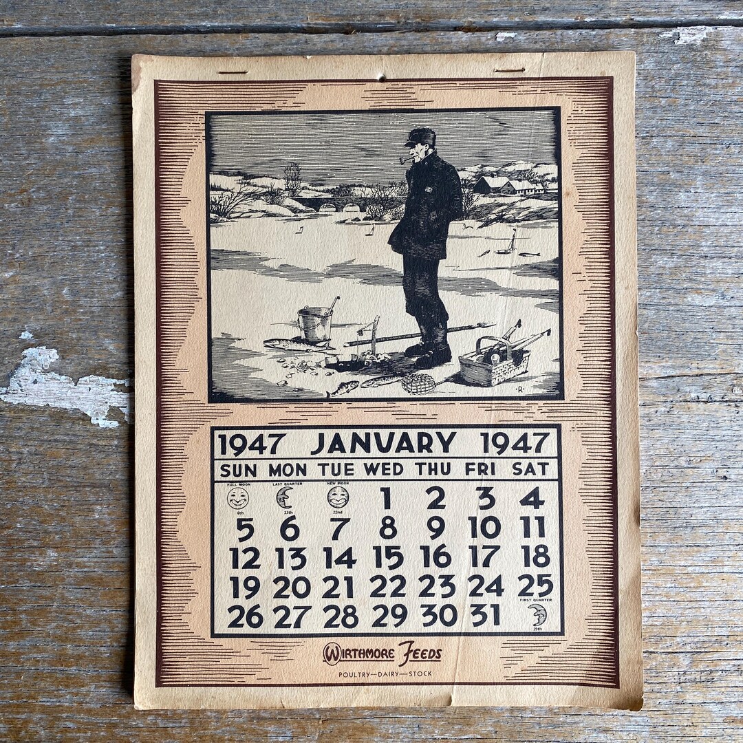 Vintage 1947 Wirthmore Feeds Calendar - Etsy