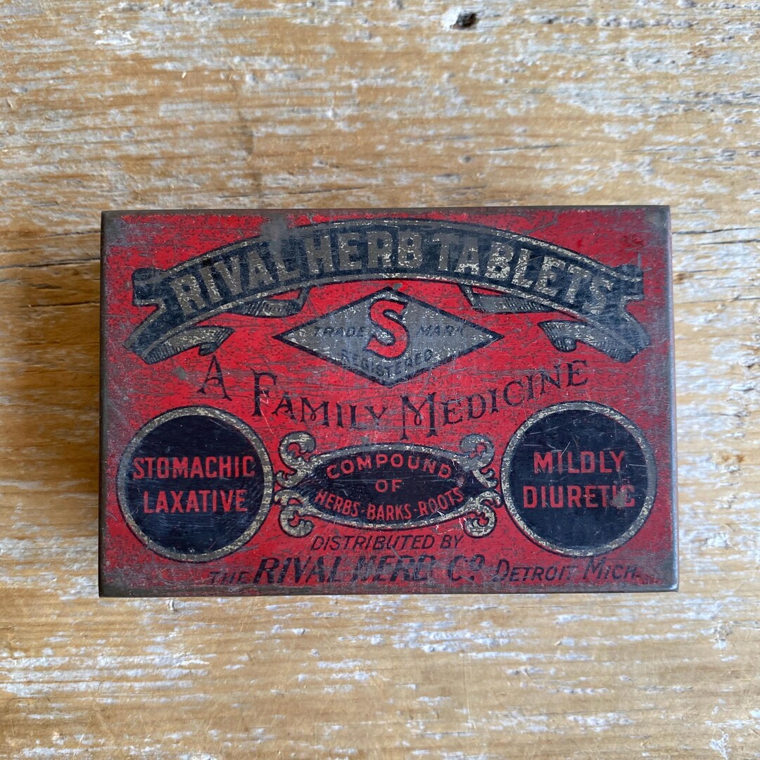 Rival Herb Tablets Hinged Tin - Etsy