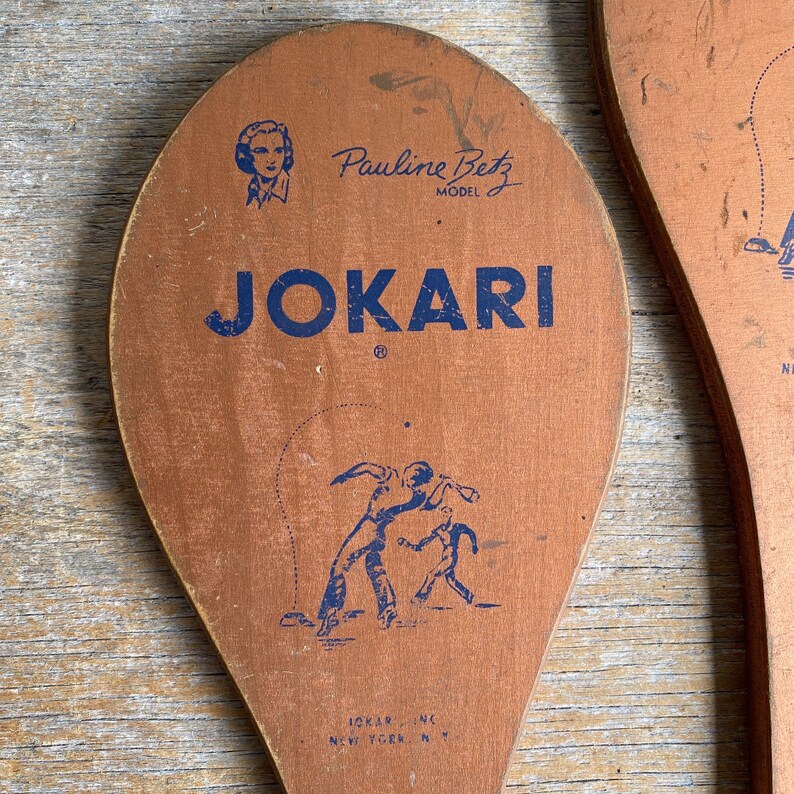 Pair of Jokari Pauline Betz Model Wooden Paddles - Etsy