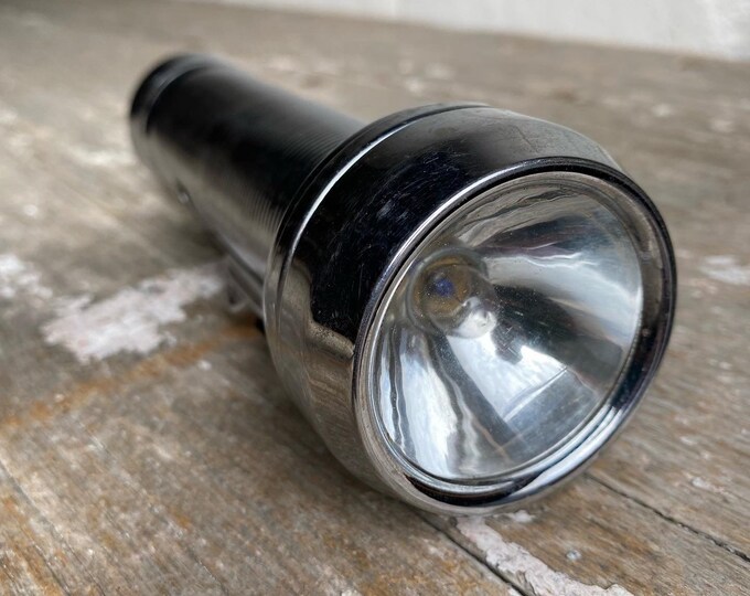 Chrome Flashlight Labeled “safari Light” “burgess Made in U.S.A.” Circa ...