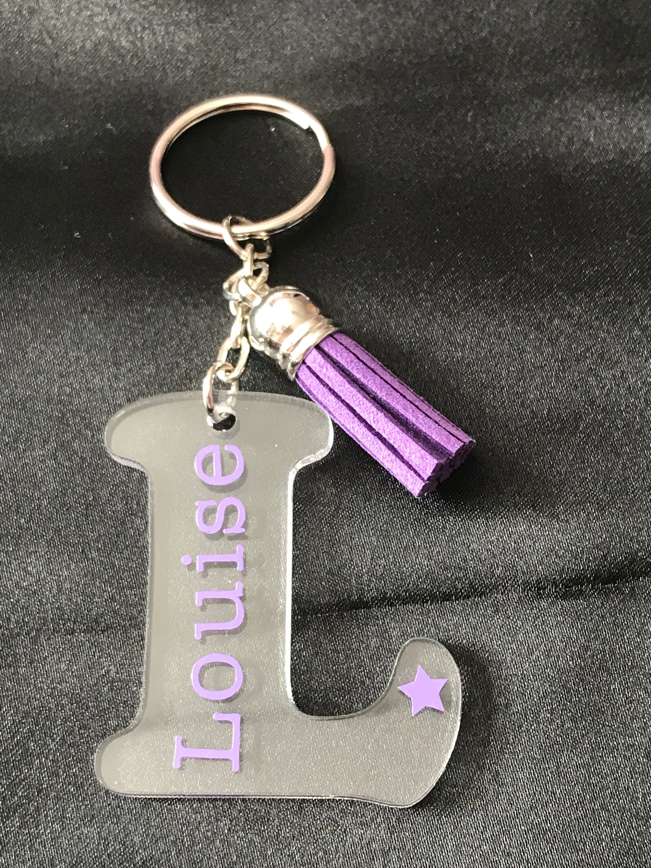 Personalised Keyring Name Keyring Initial Keyring Tassle | Etsy UK