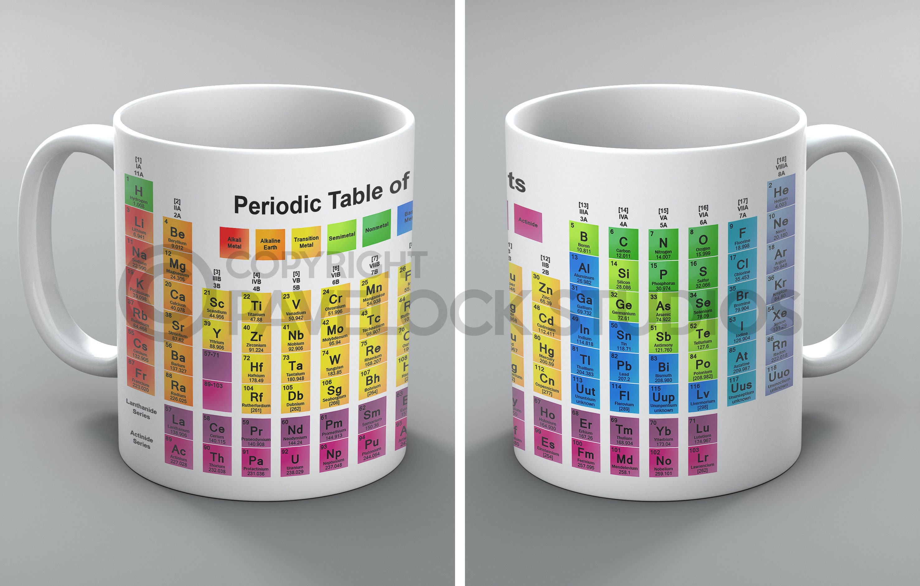 Periodic Table Elements Mug Mugs Science Chemistry Geek Nerd Teacher ...