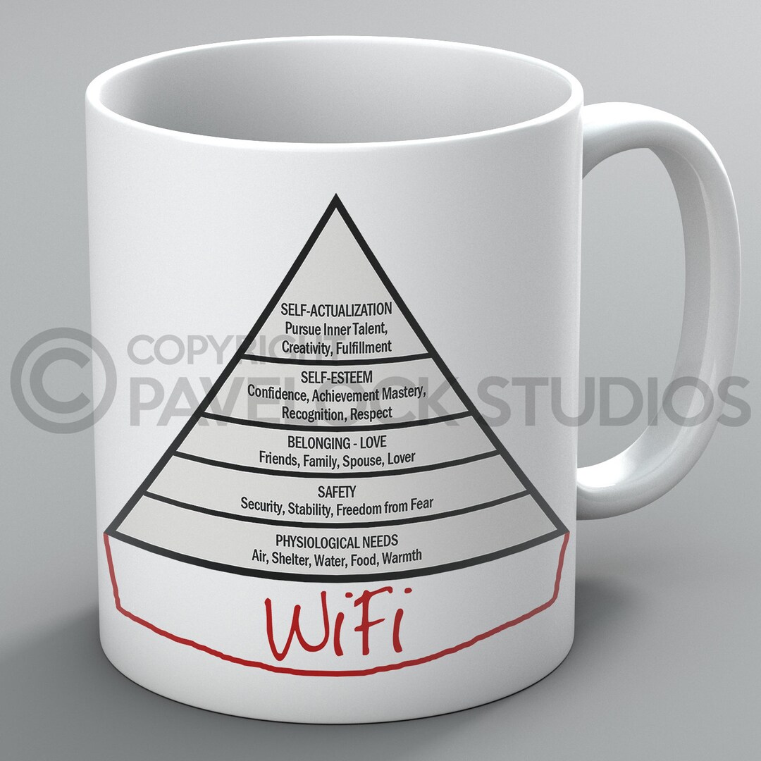 Maslow Mug Mugs Hierarchy Human Needs Psychology Wifi Internet Meme ...