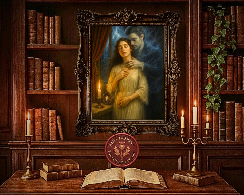 Gothic Romance Art | Haunted Love Story | Dark Victorian Aesthetic - Etsy