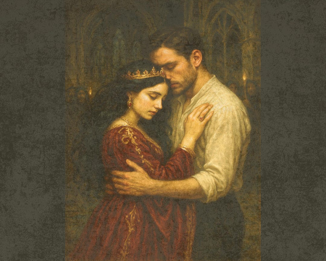 Gothic Medieval Lovers Art Print Dark Romantic Wall Art Emotional ...