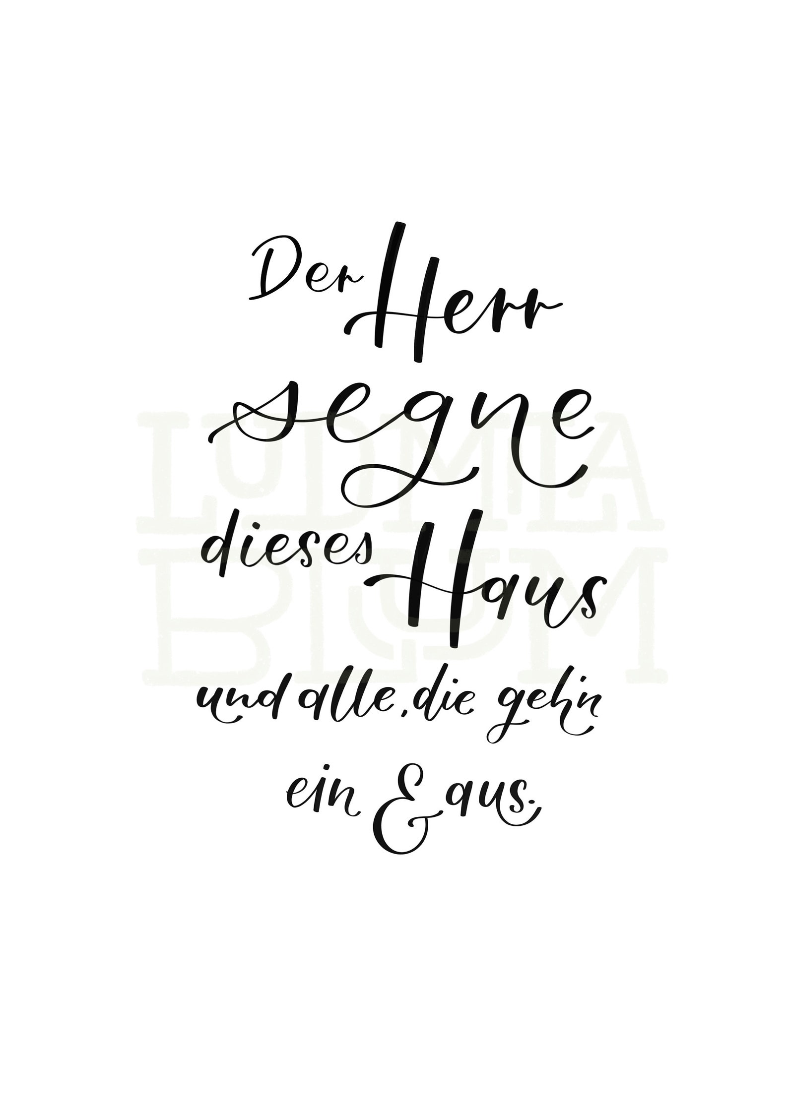 Lettering Poster - Bibelvers - Haus Segen - Printable.Wandbild ...