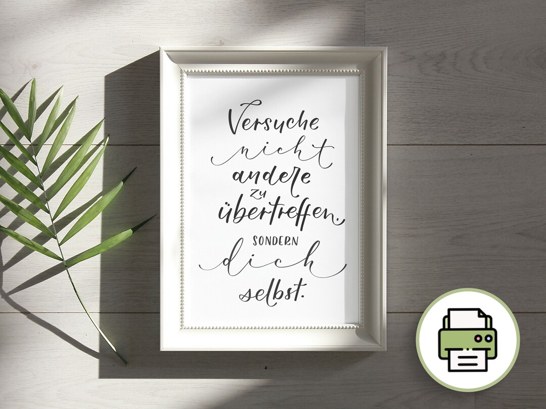 Lettering Poster Surpass Yourself. Printable. Mural / Postcard to Print ...