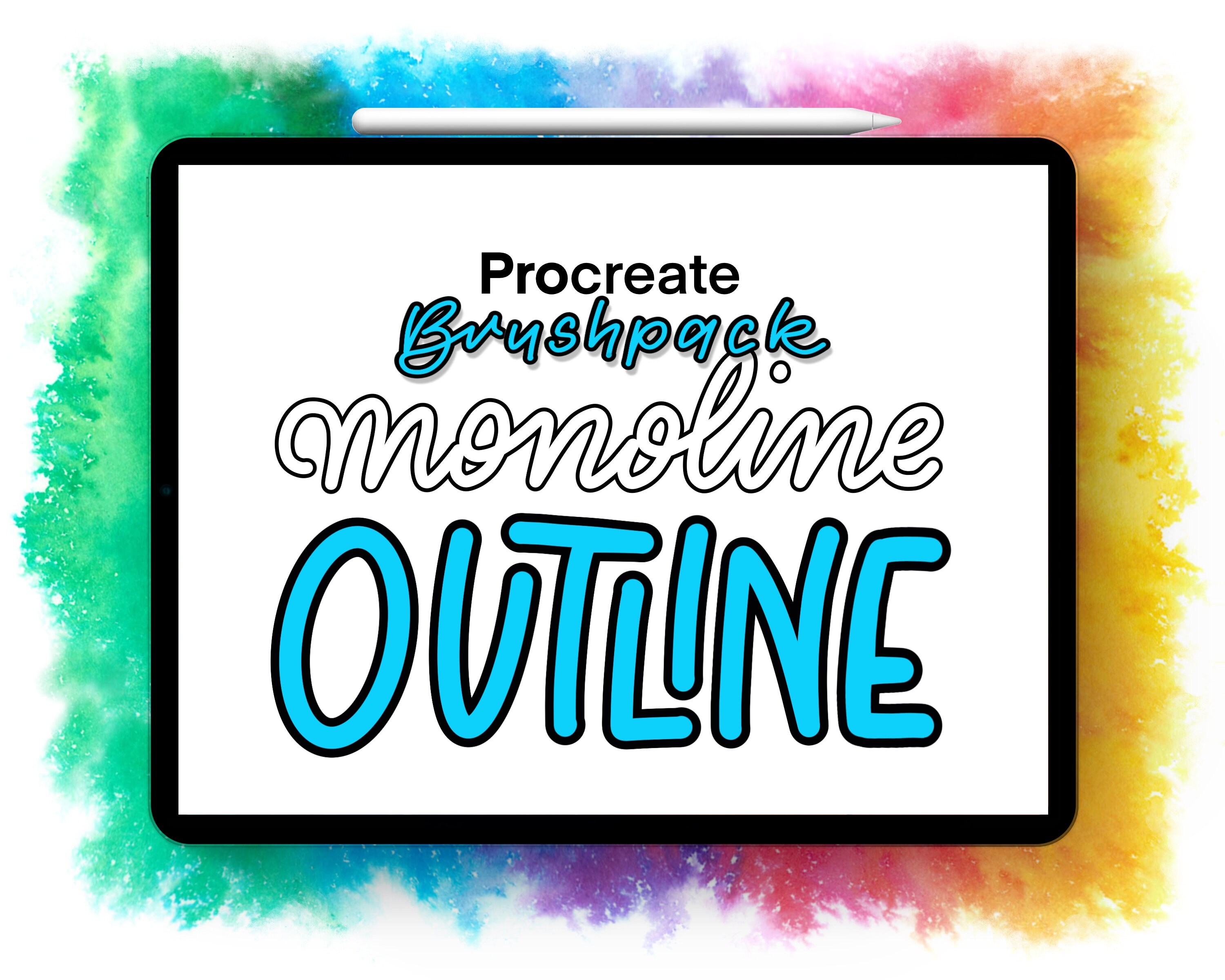 Procreate Outline Brush Monoline Brush Mit Umriss Schatten Etsy