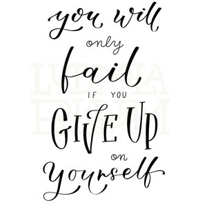 Lettering Poster - Don't Give up - Printable. Mural/postcard to Print ...