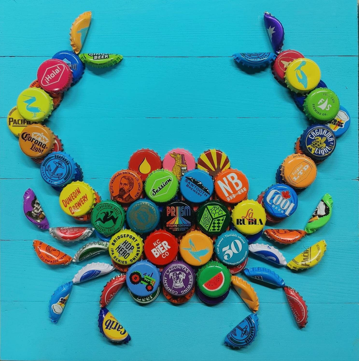 Tropical Beer Bottle Cap Crab - Etsy