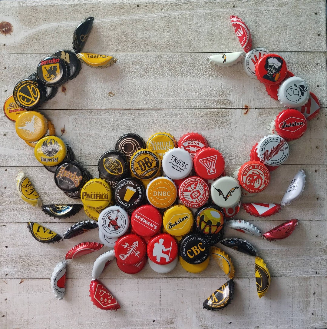 Maryland Flag Themed Beer Bottle Cap Crab - Etsy