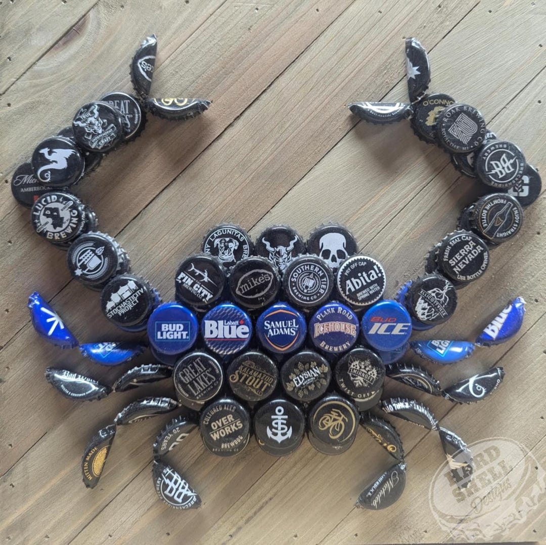 Thin Blue Line Police Beer Bottle Cap Crab - Etsy