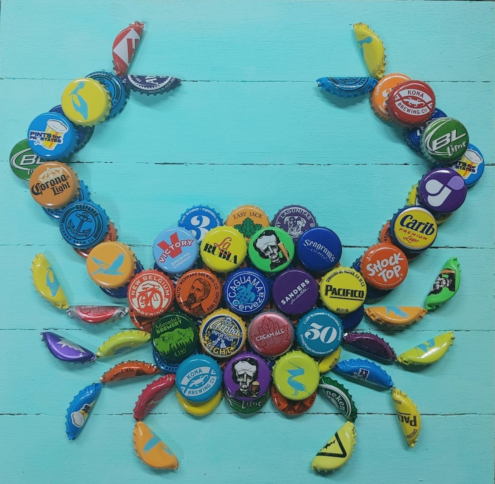 Tropical Beer Bottle Cap Crab - Etsy