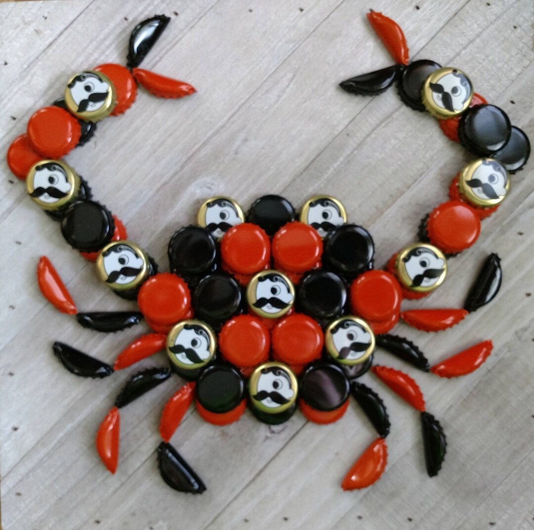 O's & Natty Boh's Beer Bottle Cap Crab Wall Art - Etsy