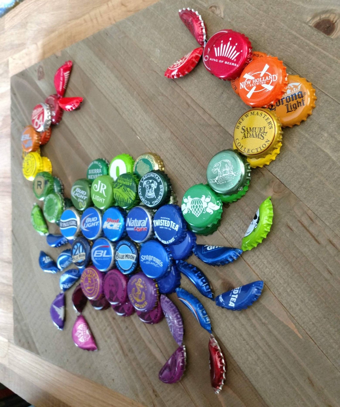Rainbow Beer Bottle Cap Crab - Etsy