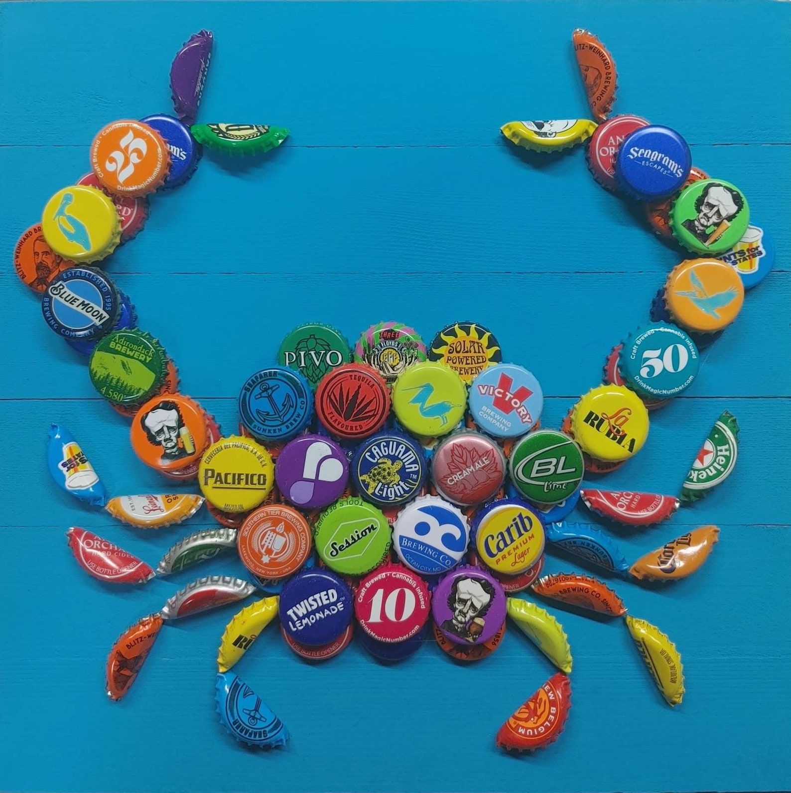 Tropical Beer Bottle Cap Crab - Etsy