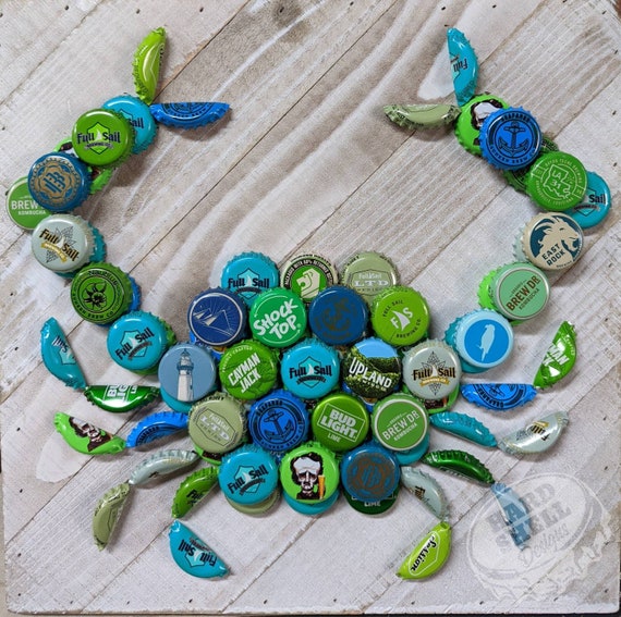 Beer Bottle Cap Tropical Blue Crab - Etsy