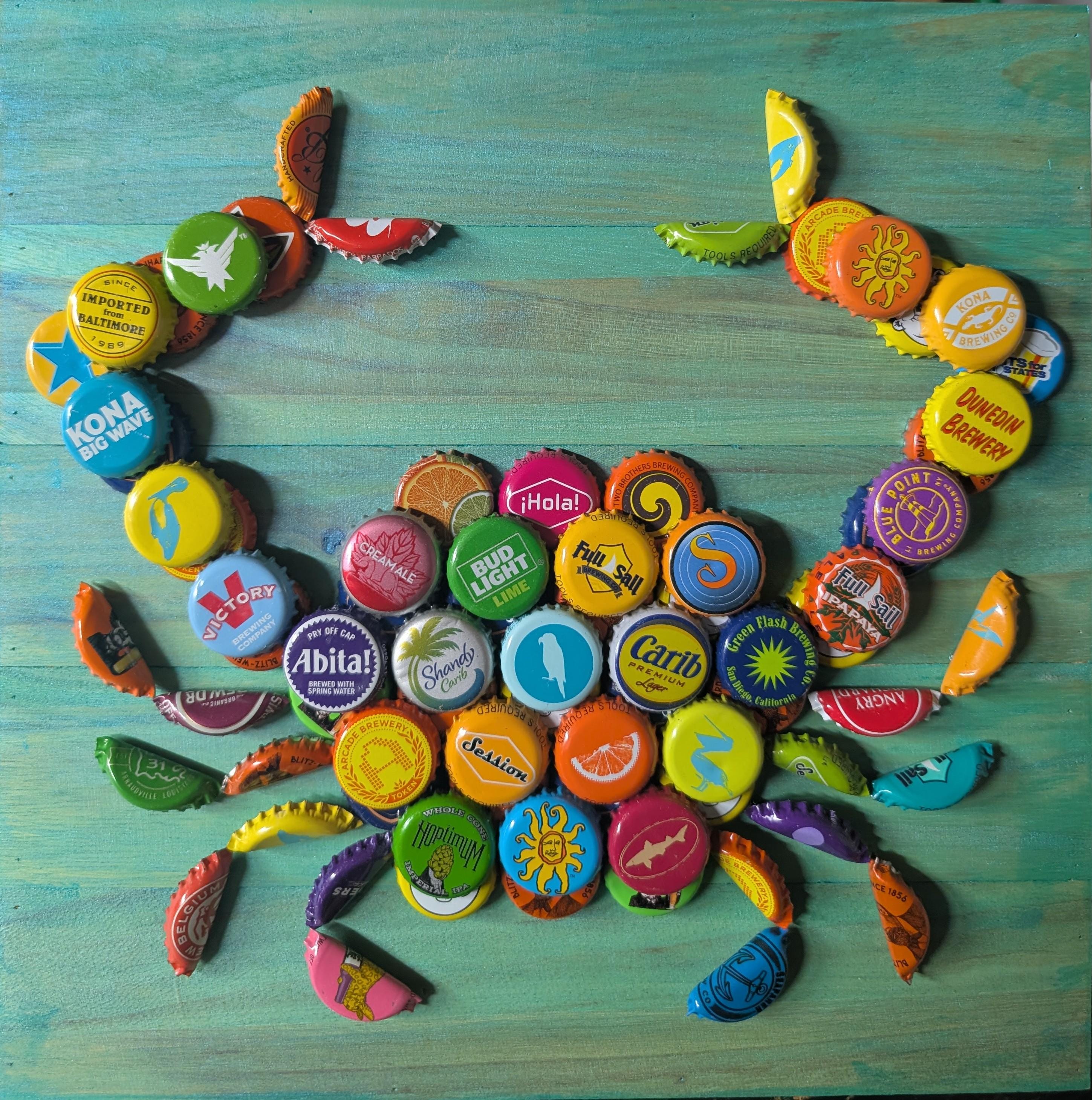 Tropical Beer Bottle Cap Crab - Etsy