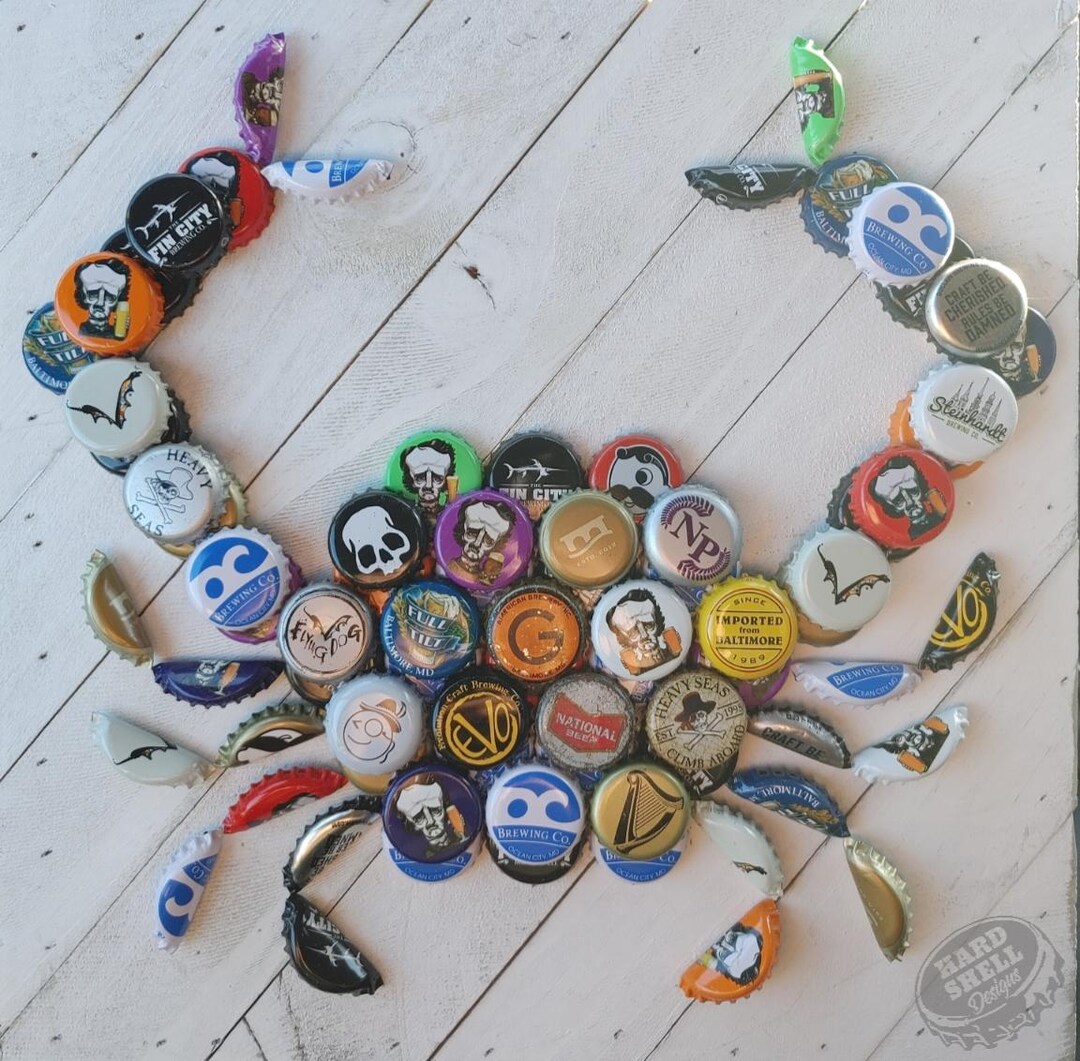 The ALL Maryland Breweries Beer Bottle Cap Crab 12x12 - Etsy