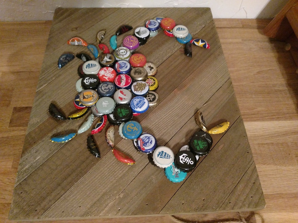 Nautical Craft Beer Bottle Cap Crab Wall Art | Etsy