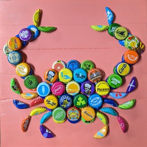 Tropical Beer Bottle Cap Crab - Etsy