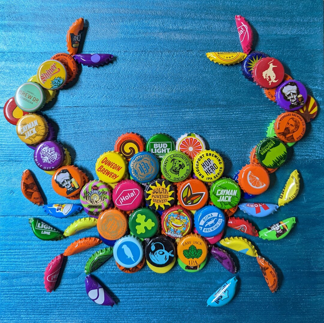 Tropical Beer Bottle Cap Crab - Etsy