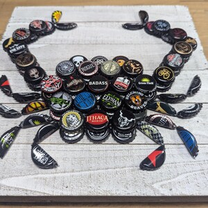 BLACK Beer Bottle Cap Crab Wall Art - Etsy