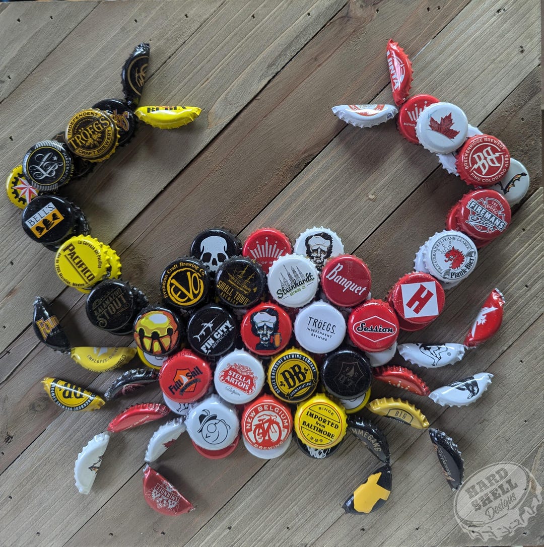 Maryland Flag Themed Beer Bottle Cap Crab - Etsy