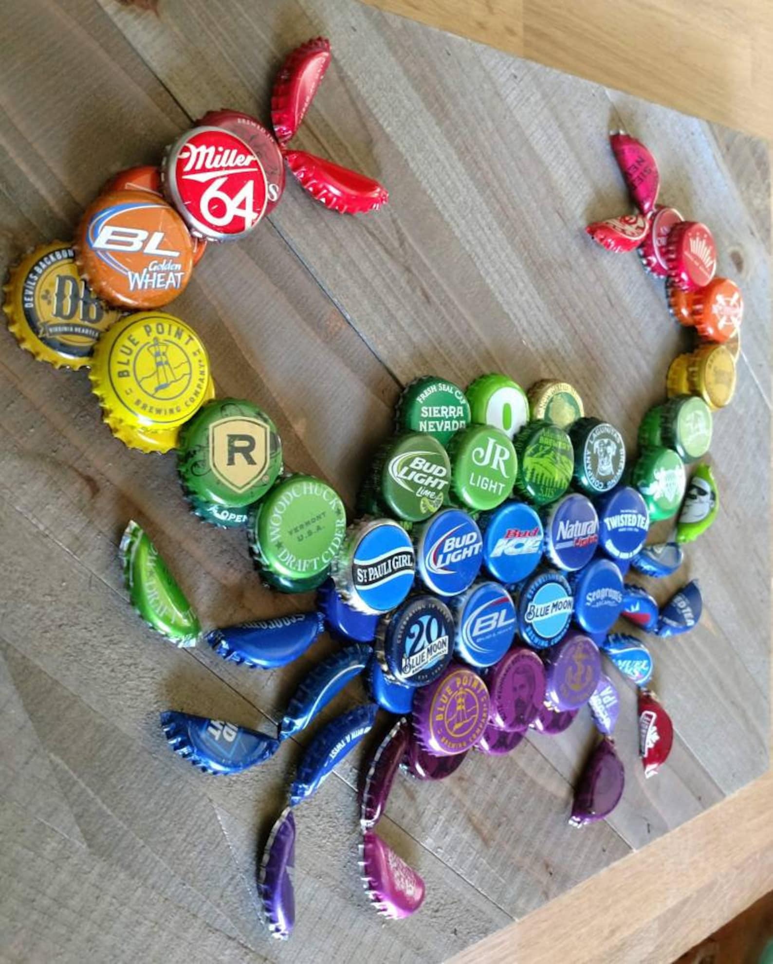Rainbow Beer Bottle Cap Crab - Etsy