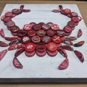 RED Beer Bottle Cap Crab Wall Art - Etsy